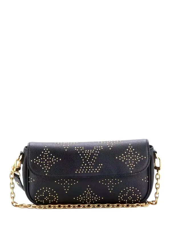 LOUIS VUITTON Studded Leather Crossbody Bag - Black