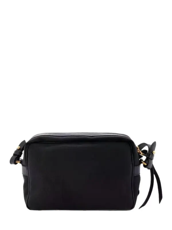Prada Logo Camera Bag Canvas Small Crossbody Bag - Black