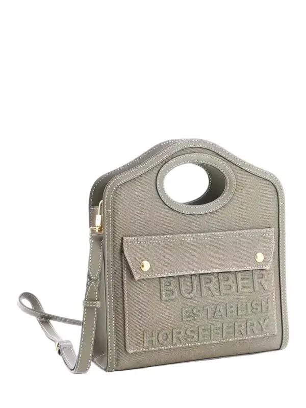 Burberry Canvas And Leather Mini Crossbody Bag - Green