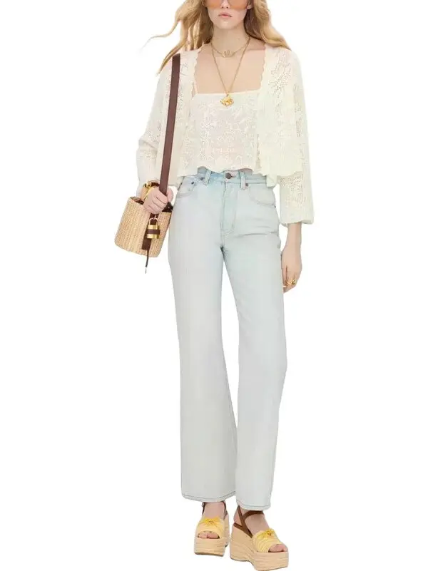 Chloé Crochet Knit Scalloped-hem Camisole Top - White