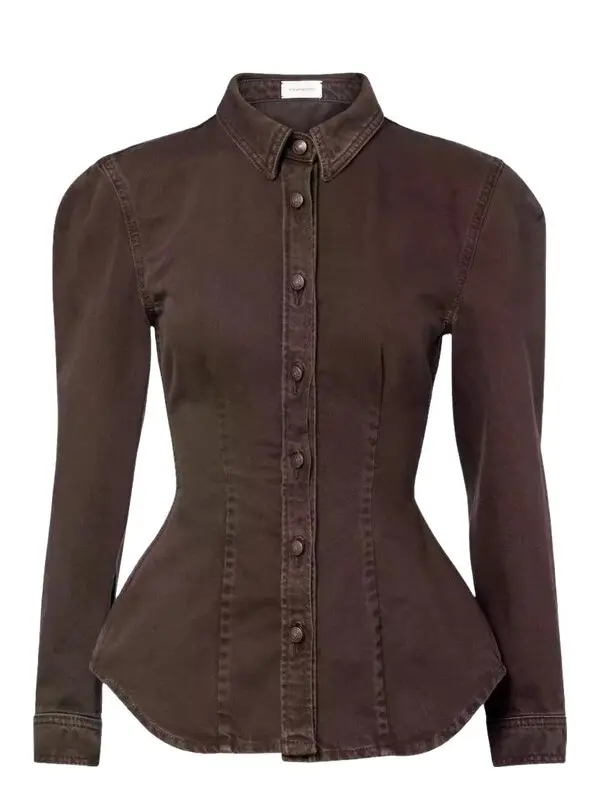 Magda Butrym Belted Denim Shirt - Brown