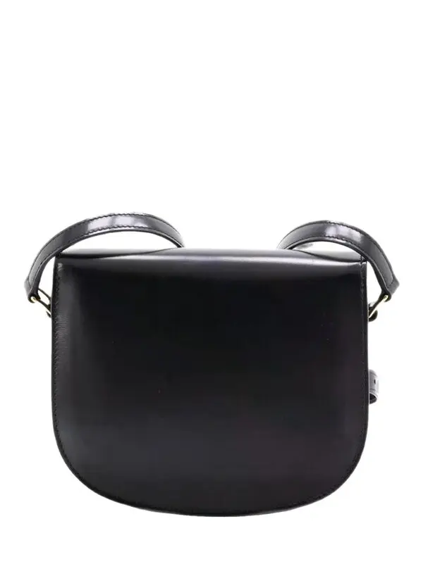 Celine Triomphe Besace Clea Flap Bag Leather Shoulder Bag - Black