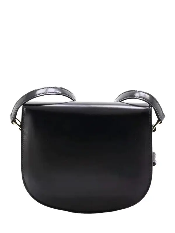 Celine Triomphe Besace Clea Flap Bag Leather Shoulder Bag - Black