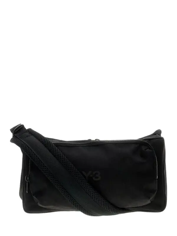 Adidas Y-3 Logo Print Shoulder Bag - Black
