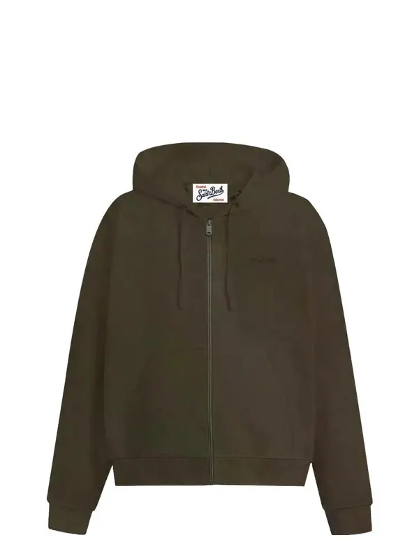 MC2 SAINT BARTH Zip-up Embroidered Hoodie - Green