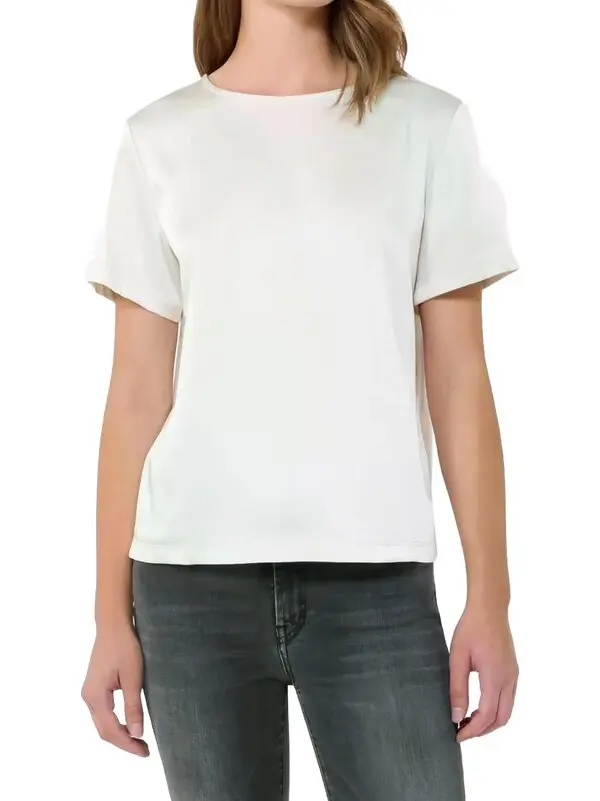 Max Mara Satin Keyhole-back T-shirt - Neutrals