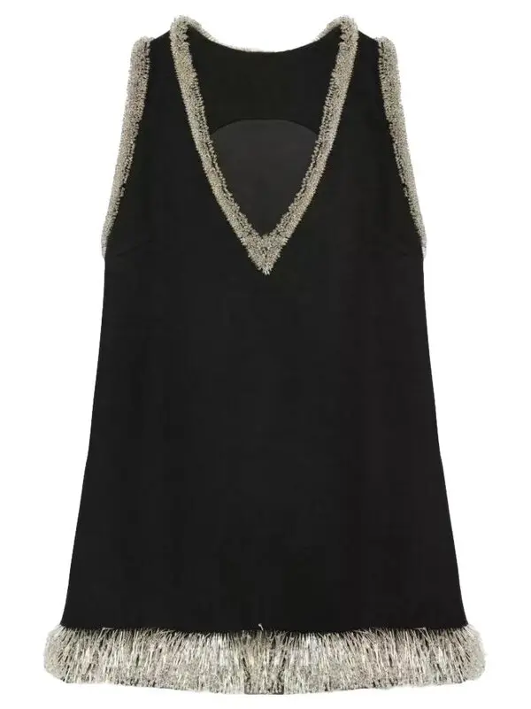 Simkhai Darcy Beaded And Fringe Mini Dress - Black