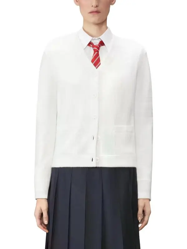 Thom Browne 4-bar Trompe L'oeil Cardigan - White