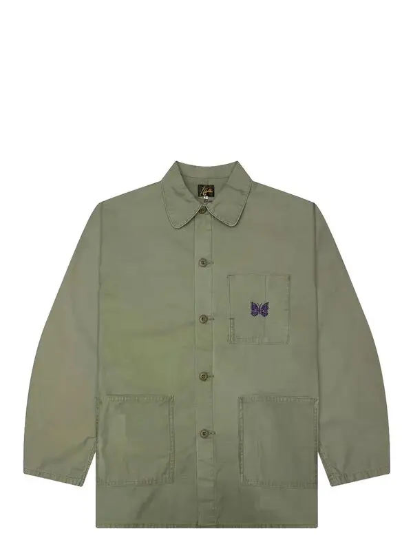 Needles Reversed Sateen Butterfly-embroidered Jacket - Green