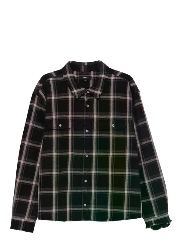 PURPLE BRAND Check-pattern Cotton Shirt - Blue