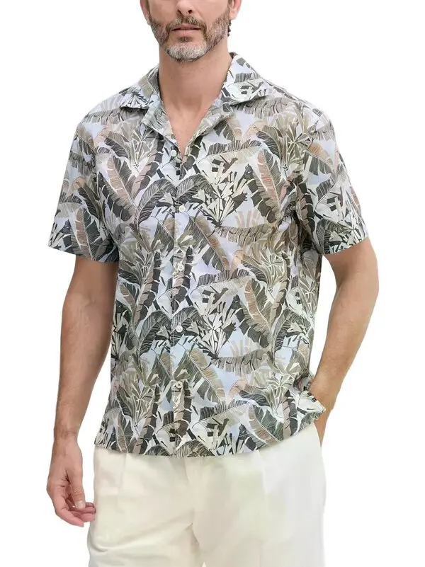 JOOP! Hanes Leaf-print Short-sleeved Shirt - Blue
