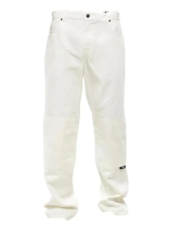 MSGM Logo Print Straight Leg Jeans - Neutrals