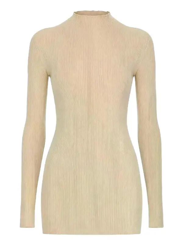 Rick Owens Ribbed Knit High-neck Sweater - Neutrals