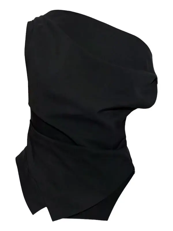 RÓHE Asymmetric Draped Sleeveless Top - Black