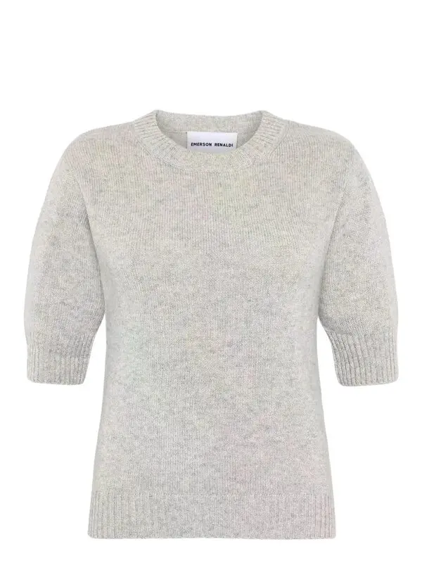 EMERSON RENALDI Short-sleeve Crew Neck Sweater - Grey