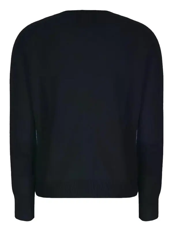 VANISE V-neck Ribbed-trim Sweater - Blue
