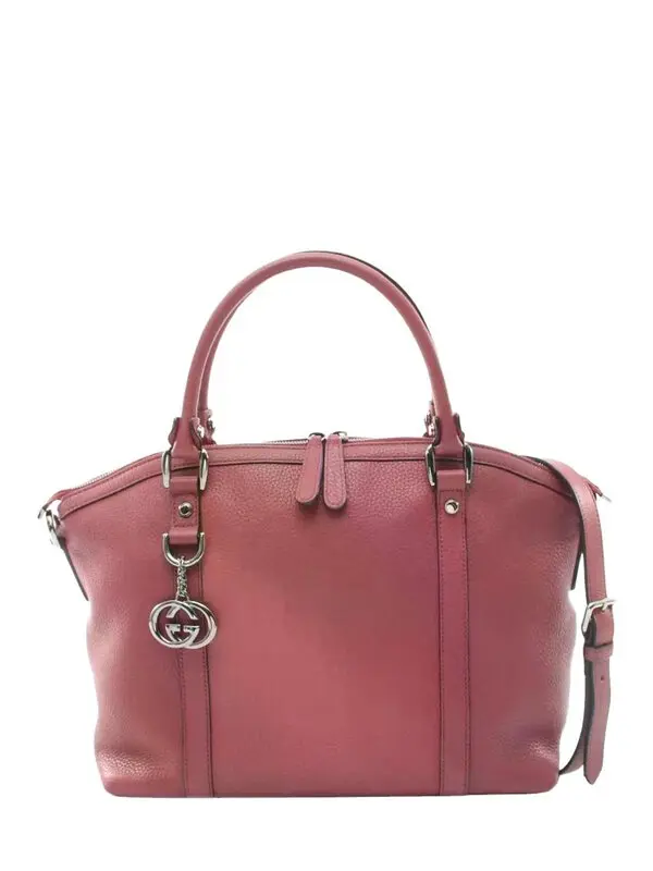 Gucci Interlocking G Leather Two-way Handbag - Red