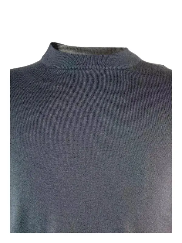 Eleventy Ribbed-trim Silk Sweater - Black