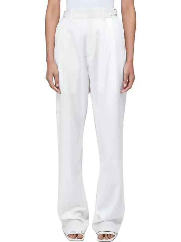 GMBH Pleated Adjustable-waist Trousers - White