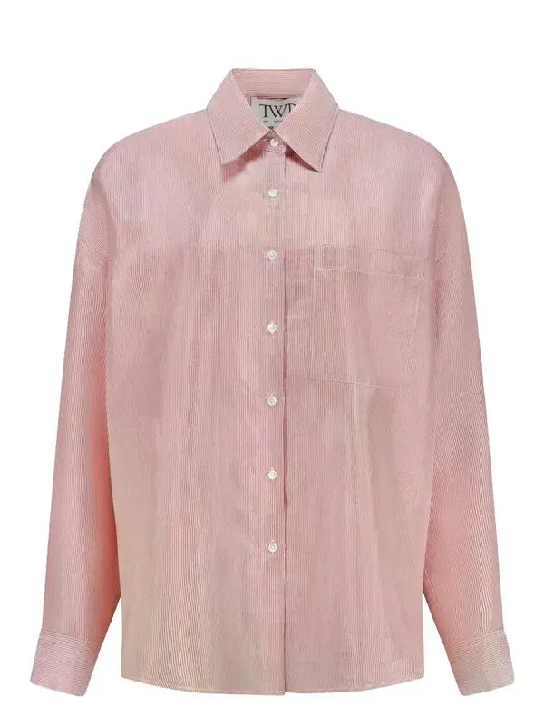 TWP Striped Button-down Shirt - Red