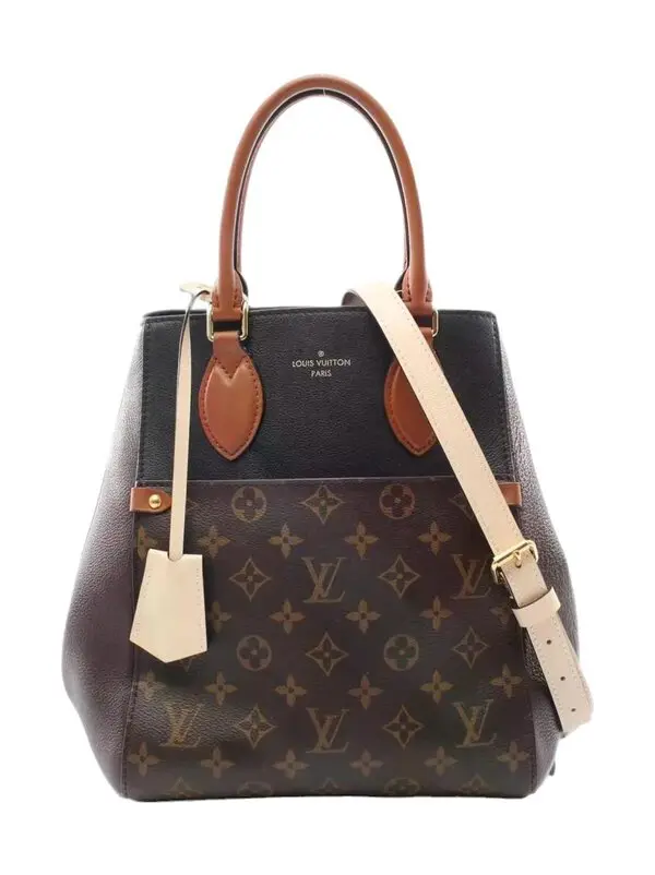 LOUIS VUITTON Monogram Fold Tote Handbag - Brown