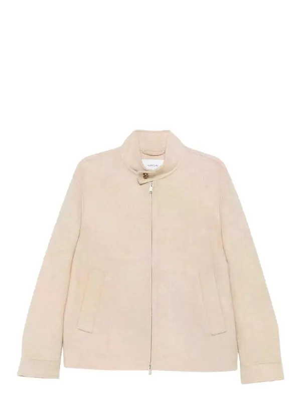 LARDINI Zip-up Felted Jacket - Neutrals