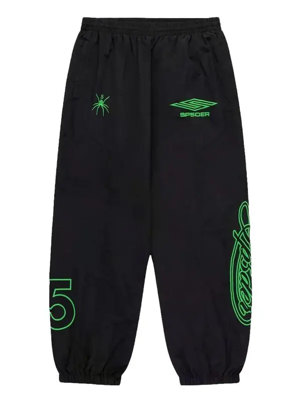 SP5DER Script Warm Up Track Pants - Black