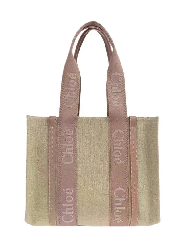 Chloé Woody Logo Shoulder Bag - Neutrals