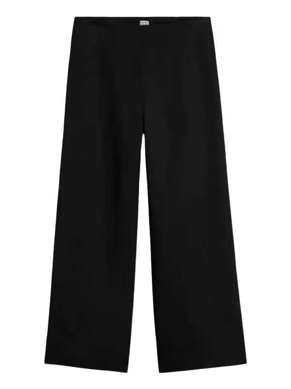 TOTEME Wide Leg Satin-effect Trousers - Black