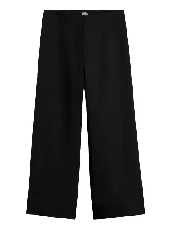 TOTEME Wide Leg Satin-effect Trousers - Black
