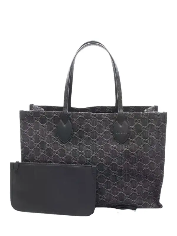 Gucci Ophidia Gg Denim Tote Bag - Grey