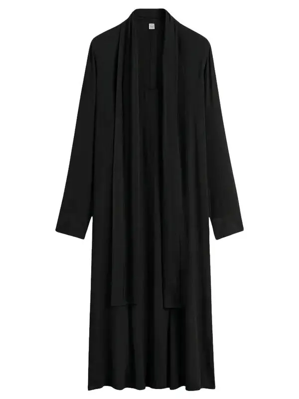 TOTEME Scarf Detail Long Sleeve Midi Dress - Black