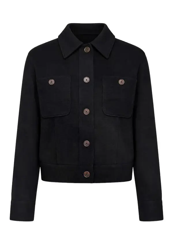 Vince Button-up Chest-pocket Jacket - Black