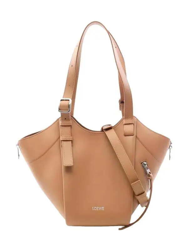 Loewe Leather Tote Bag With Adjustable Straps - Brown