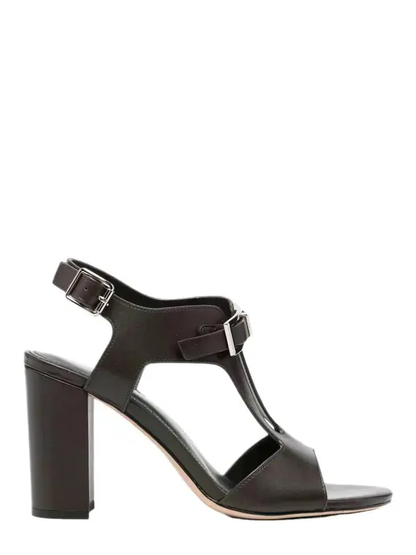 ADRIANNA FERETTI Buckle-detail T-bar Sandals - Brown