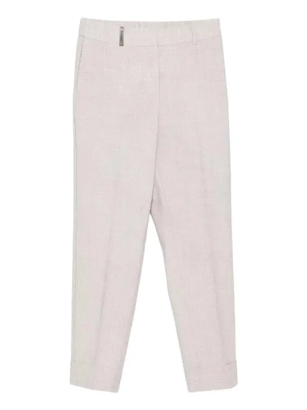 Peserico Houndstooth Belted Trousers - Neutrals