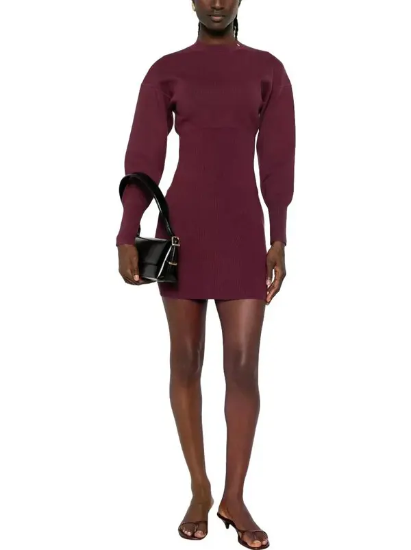 ANINE BING Ribbed-knit Mini Dress - Red