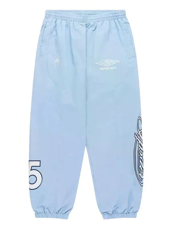 SP5DER Script Warm Up Logo-embroidered Track Pants - Blue