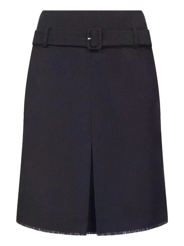 SHUSHU/TONG Belted Pleated Midi Skirt - Blue