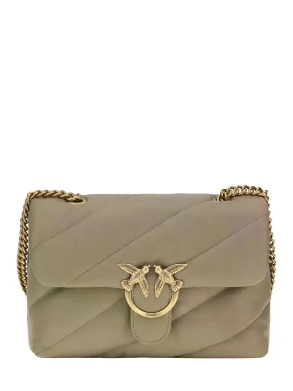 Pinko Love Bag Quilted Leather Shoulder Bag - Grey