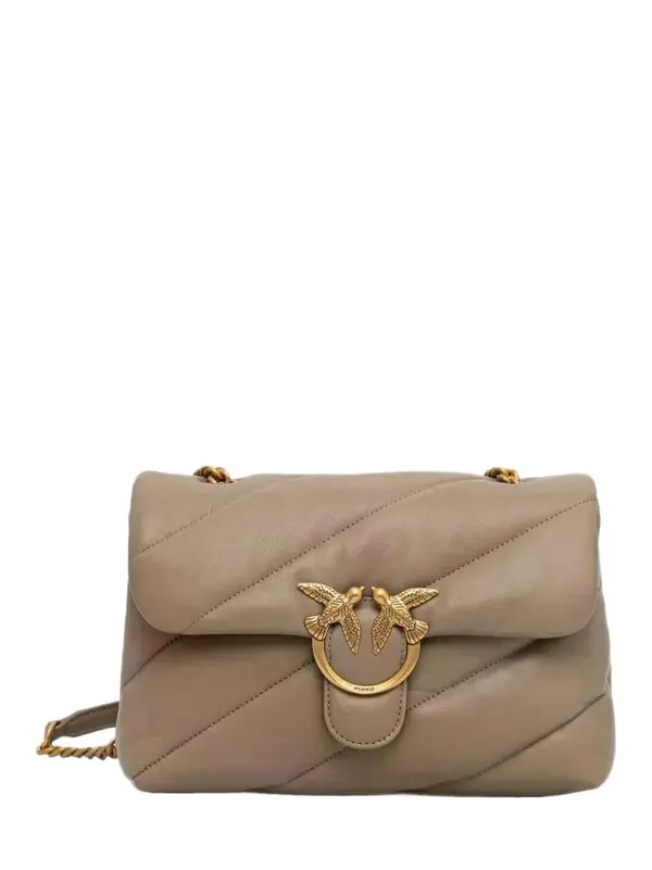 Pinko Love Bag Quilted Leather Shoulder Bag - Grey
