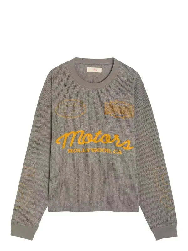 CHERRY LA Logo-print Mesh Long-sleeve T-shirt - Grey