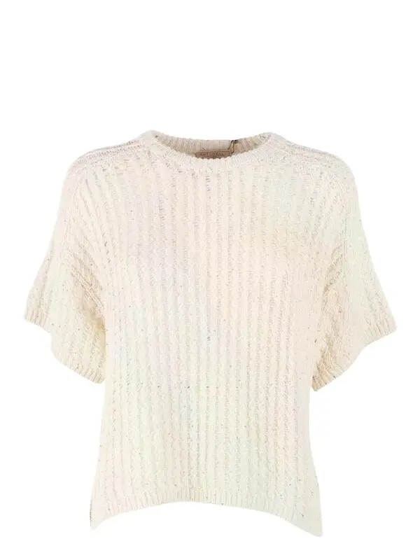Antonelli Firenze Sequin-embellished Open-knit Sweater - White
