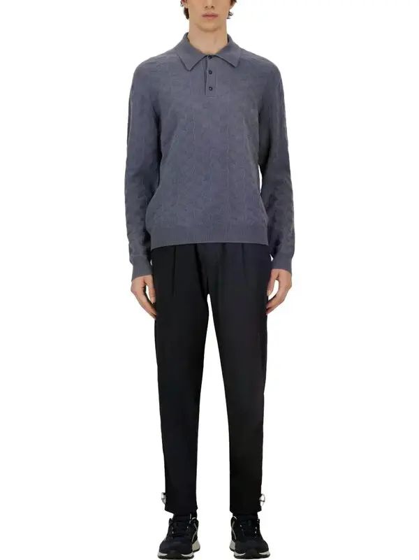 Herno Wool Polo Collar Sweater - Blue