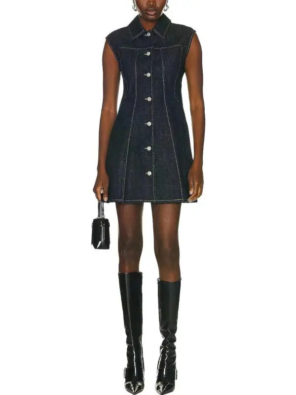 Givenchy Sleeveless Denim Mini Dress - Blue