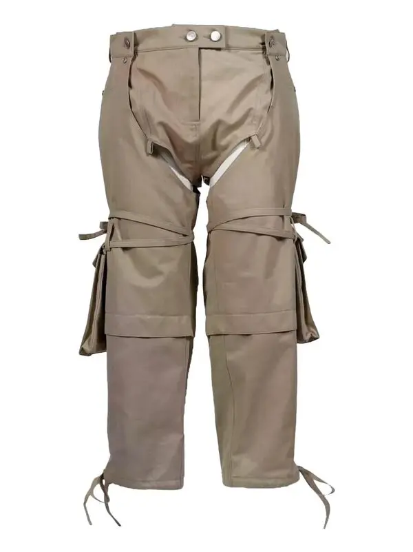 SRVC STUDIO Bella Cut-out Tie-fastening Cargo Pants - Neutrals