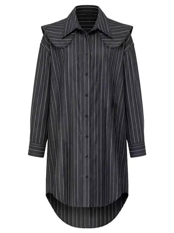 Y/project Striped Pinstripe Shirt Maxi Dress - Grey