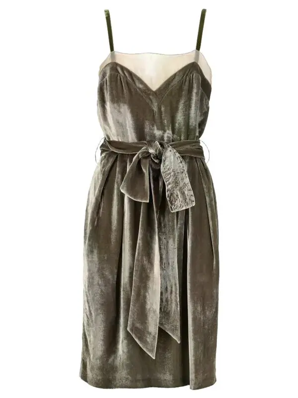 Stella McCartney Belted Velvet Dress - Green