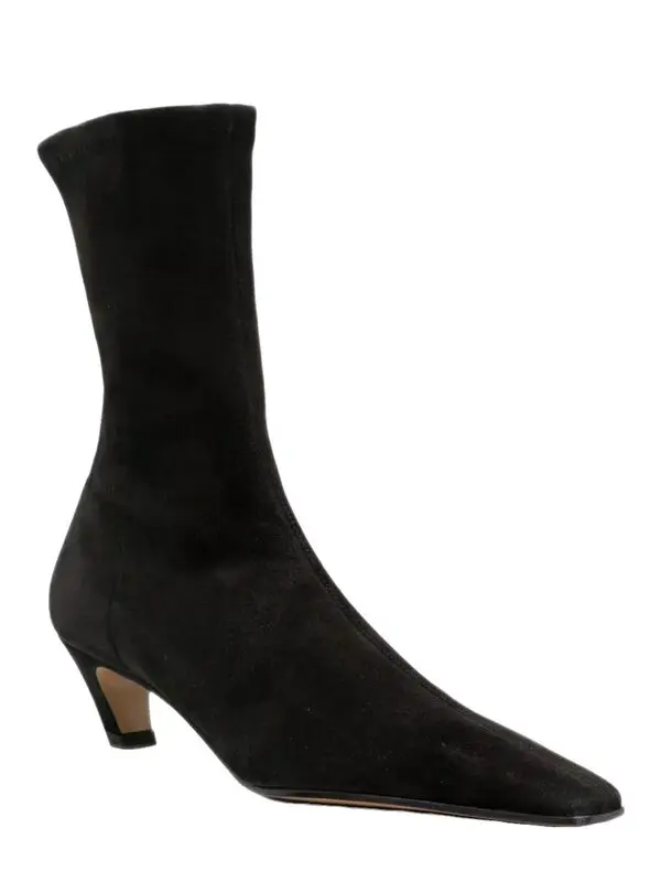 Khaite Arizona Pointed-toe Suede Ankle Boots - Black