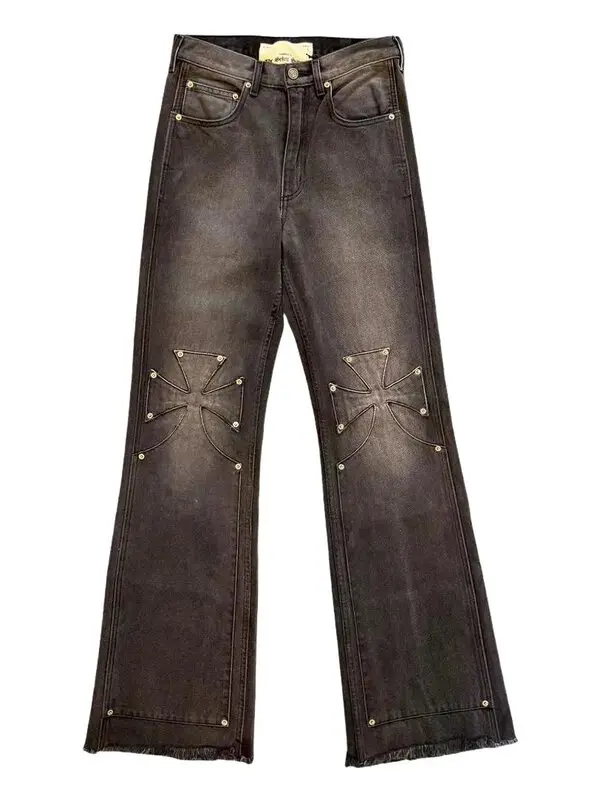 SEKRIT Chopper Studded Jeans - Grey